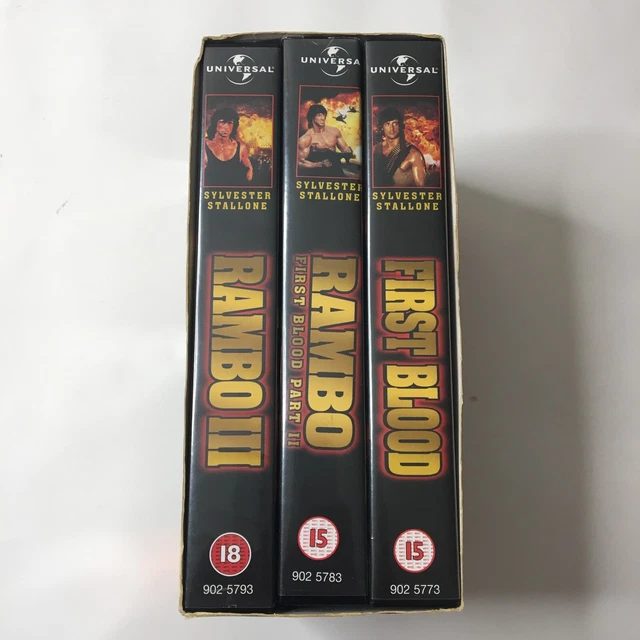 RAMBO THE TRILOGY VHS 3 Tape Box Set, First Blood & Part 2 & Part 3. £ ...
