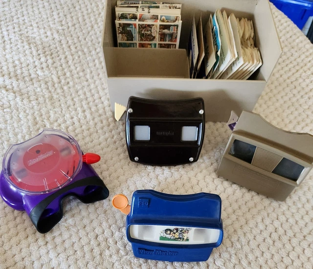 VINTAGE VIEWMASTERS ×4 Inc Meopta Meoskop++ 43 reels 1940s-70s + case ...