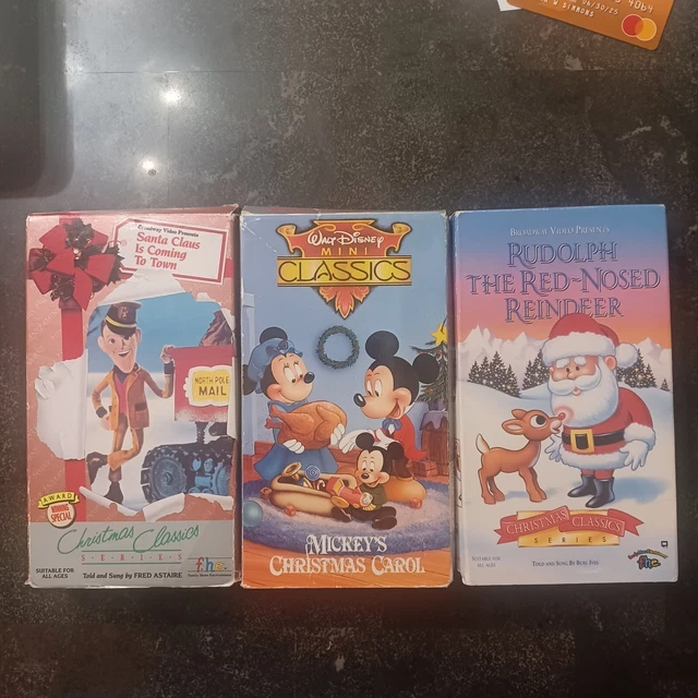 VHS CHILDRENS CHRISTMAS Bundle 3 VHS tapes RUDOLPH SANTA CLAUS MICKEY £ ...