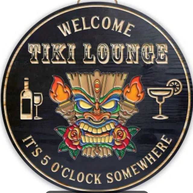 NEW TROPICAL TIKI Bar Sign, Welcome Tiki Lounge, Unique Wood Sign Pool ...