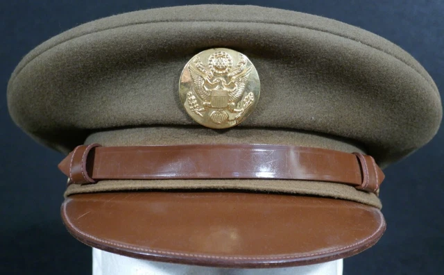 WWII US ARMY AAF Enlisted Class A Service Visor Hat 7 1/4 Early War ...
