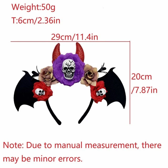 DARK SKULL HEAD Hair Hoop Gothic Day of The Dead Hairband Party £5.80 ...