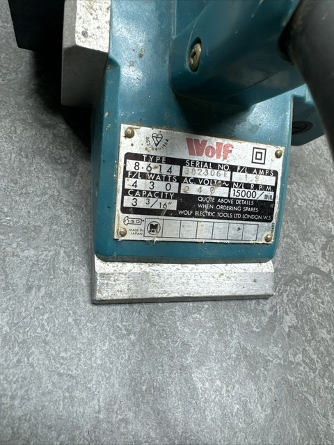 WOLF ELECTRIC WOOD Planer 240V Model 8614 , heavy duty - £40.00 ...