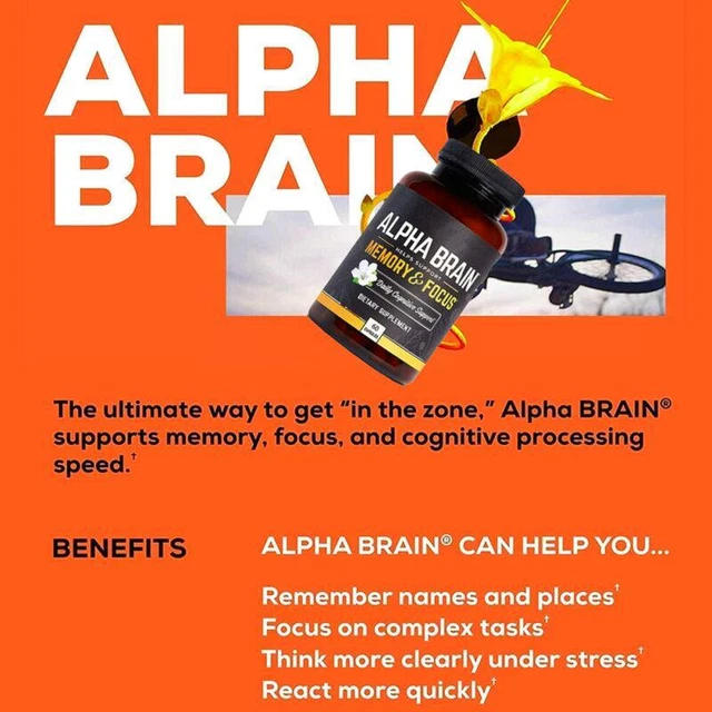 ALPHA BRAIN MEMORY Focus Supplement 60 Capsules Cognitive Support for ...