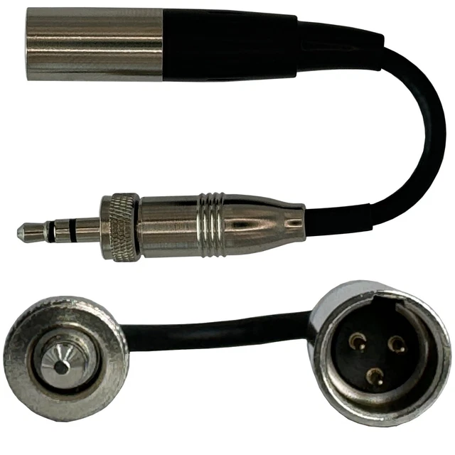 3 PIN MICROPHONE Adapter TA3M mini XLR to 3.5mm Locking Jack Plug Body ...