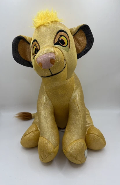 DISNEY 100 LION King Simba Gold Glittery Soft Plush Toy With Sounds 12 ...