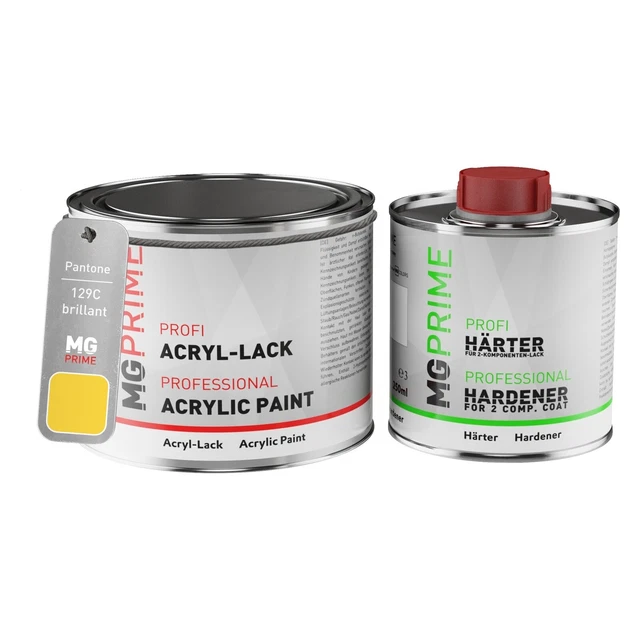 PANTONE 129C YELLOW Peinture acrylique brillante Pot de 0,75 litre ...