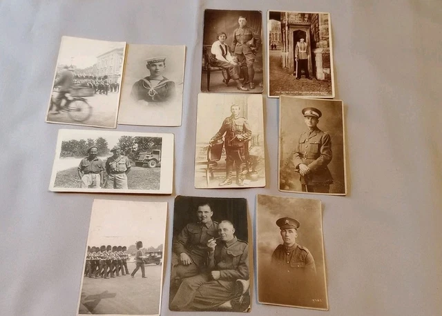 WW1 WW2 BRITISH Army Soldiers In Uniform. Vintage Real Photos Postcards ...