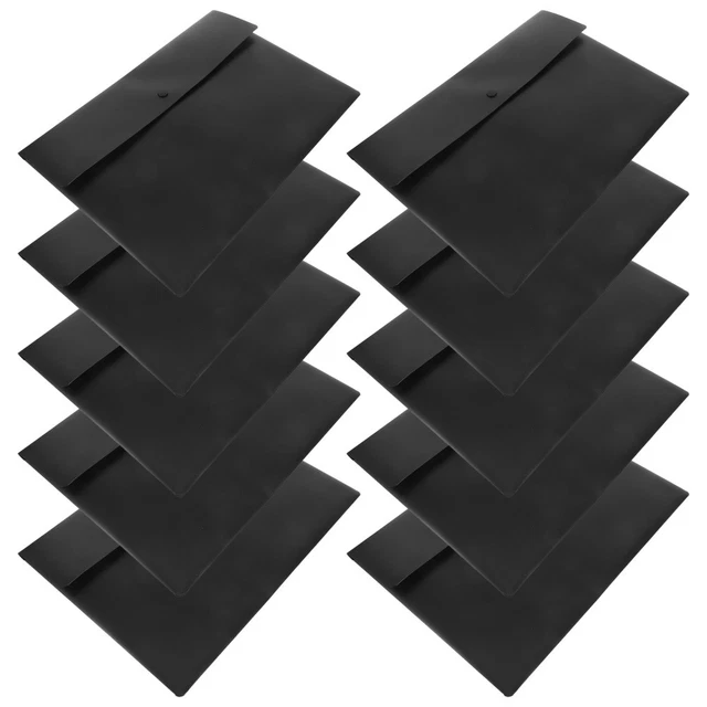 10 PCS PLASTIC Folders with Snap Closure Document Organizer File Bag ...