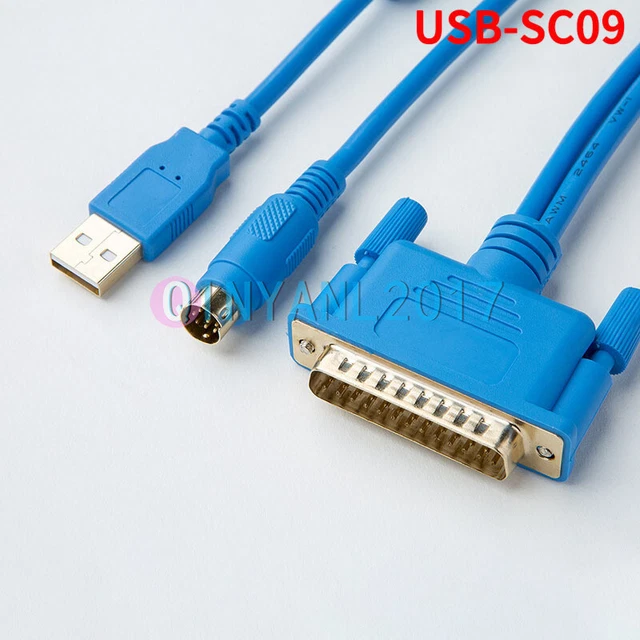 USB-SC09+ FTDI PLC Programming Cable Suitable Mitsubishi FX/A Series ...