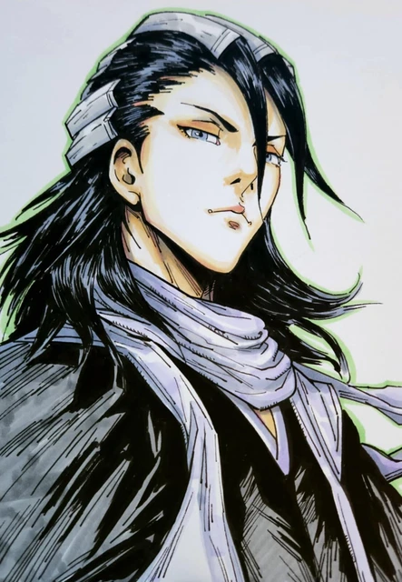 BYAKUYA KUCHIKI,BLEACH,FAN ART,DRAWING,MARKERS,COMICS,MANGA,PAINTING, £ ...