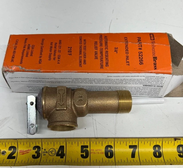3/4& WOLVERINE 52266 150 PSI Temperature and Pressure Relief Valve 2 ...