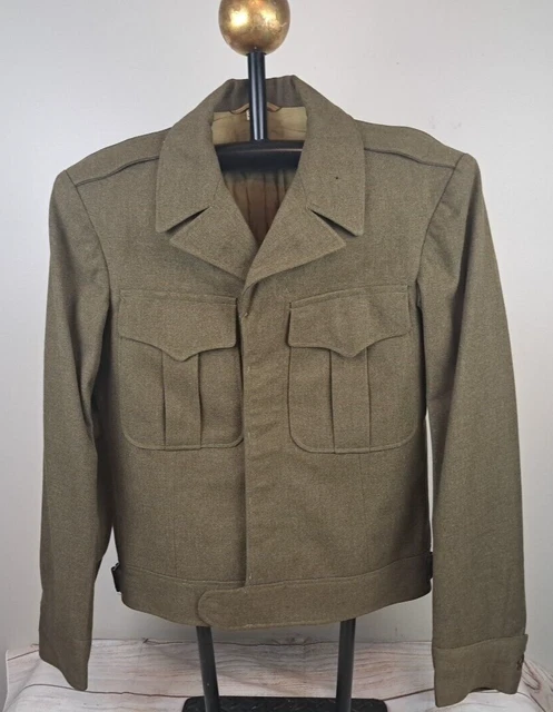 WW2 ERA US Army OD Green Wool Field Waist Jacket 34R Ike Eisenhower ...