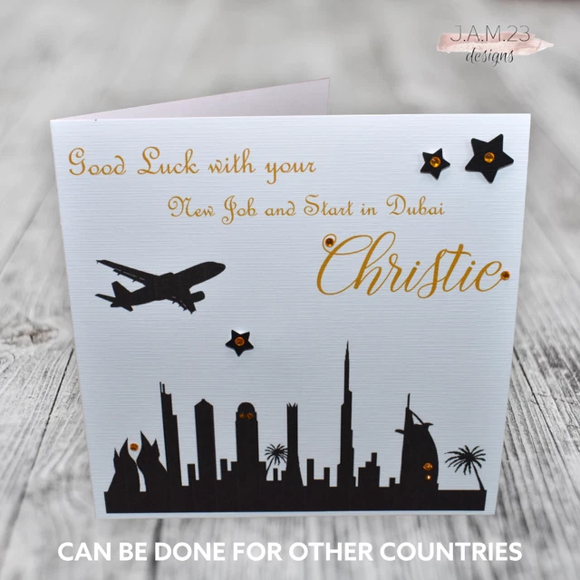 PERSONALISED BON VOYAGE Emigrating New Job Dubai Good Luck Card £3.80 ...