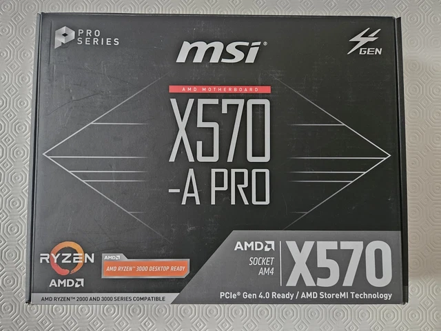 MSI X570-A PRO AM4 Motherboard, Original Box, Working, Read Description ...