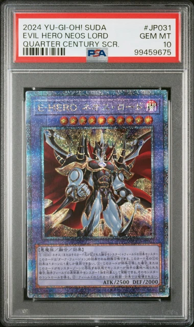 YUGIOH! | EVIL HERO Neos Lord | PSA 10 | Quarter Century Rare | SUDA-JP031 EUR 119,95 - PicClick DE