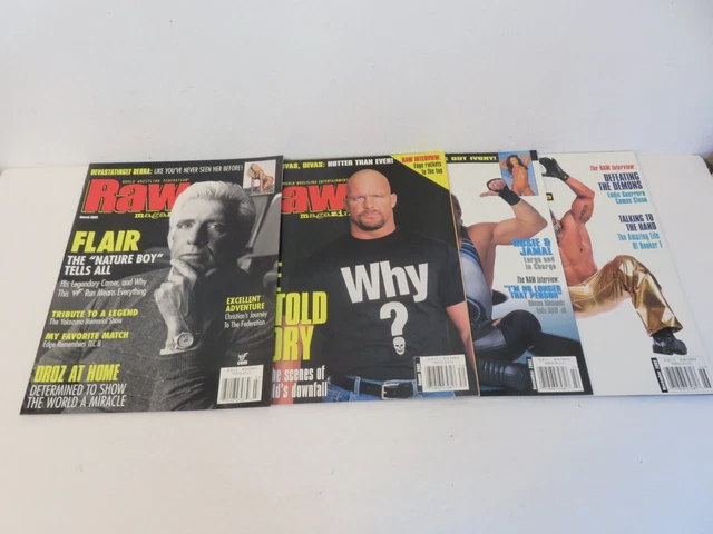 WWF RAW MAGAZINE 4 Issue Lot Wwf 2002 December November August Mar ...