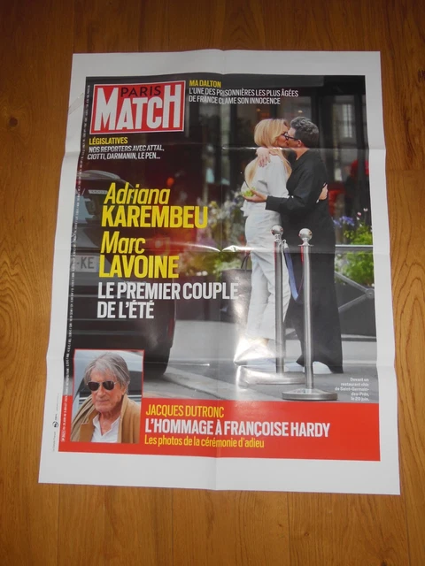 MARC LAVOINE / Adriana Karembeu / Affiche 80 X 60 / Paris Match EUR 14,99 - PicClick FR