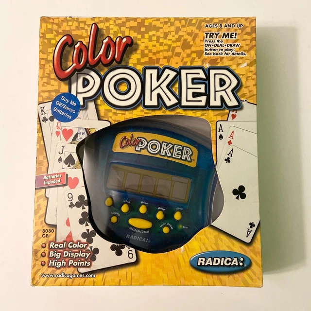 VINTAGE 1999 RADICA Color Poker in Blue Electronic Game Tested Working ...