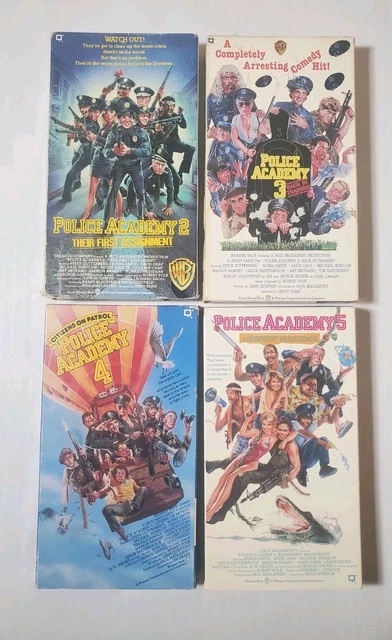 POLICE ACADEMY VHS LOT 2, 3, 4 & 5 80’s COMEDY CLASSIC Guttenberg £23. ...