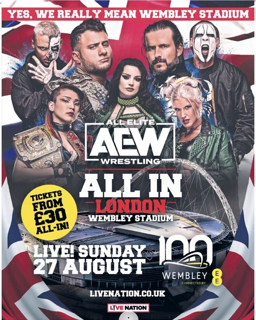 AEW ALL ELITE Wrestling Advert Poster Wembley London Newspaper Ad Full ...