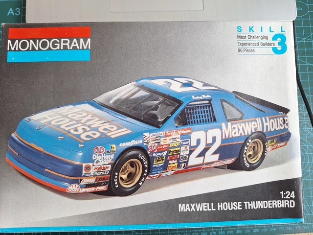 MONOGRAM FORD THUNDERBIRD Maxwell House Nascar 1:24 Scale Model Kit ...