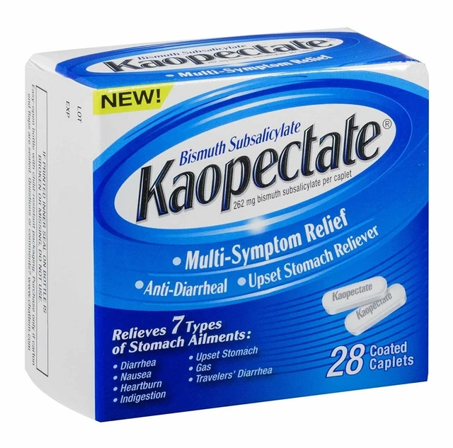 KAOPECTATE MULTI-SYMPTOM RELIEF Antidiarrheal & Upset Stomach Caplets ...