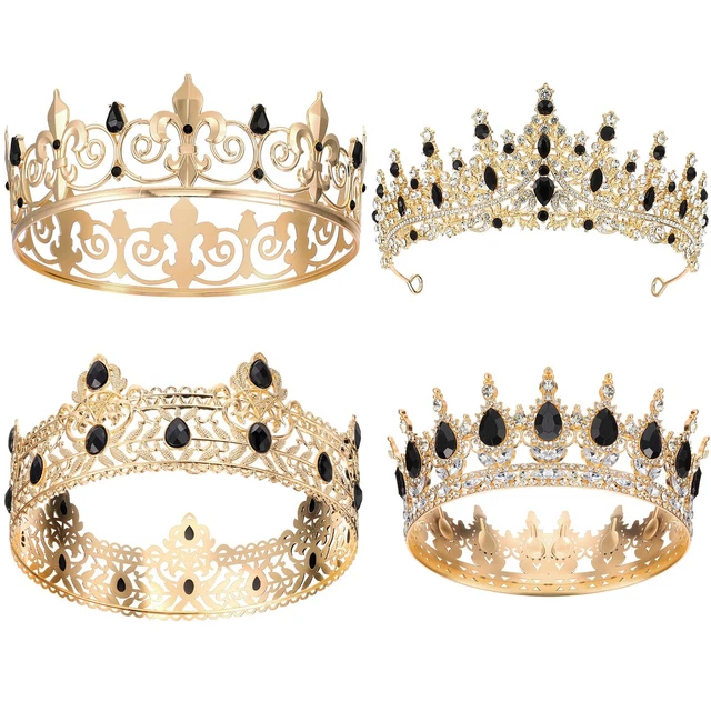 4 PCS HOMECOMING Prom Tiara Set Prom King and Queen Crown Tiara Royal ...