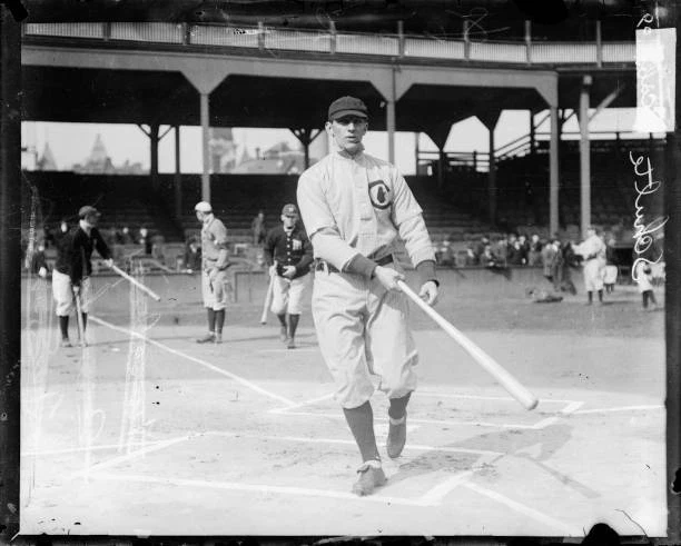 BASEBALL PLAYER FRANK Chance Of The Chicago Cubs Holds A Bat Alon - Old ...