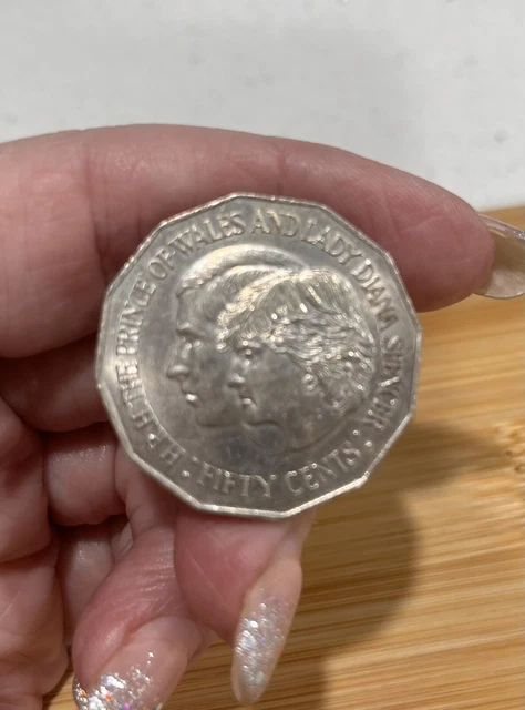 1981 FIFTY CENT 50c Coin Princess Diana and Prince Charles (Circulated ...