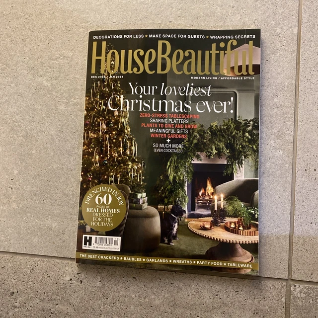 HOUSE BEAUTIFUL MAGAZINE December 2025 / January 2026 Stylish Christmas ...