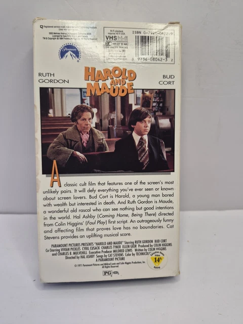 HAROLD AND MAUDE (VHS, 1994) Ruth Gordon, Bud Cort, Cyril Cusack ...