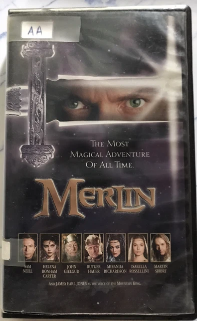 MERLIN VHS 1998 Clam Shell Case Helena Bonham Carter, Sam Neil Magical ...