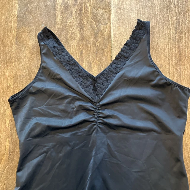 RUBY RIBBON LACE Second Skin Camisole Tank Black 40 V-Neck Lace ...