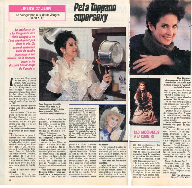 COUPURE DE PRESSE Clipping 1991 Peta Toppano (1 page1/2) EUR 5,00 ...
