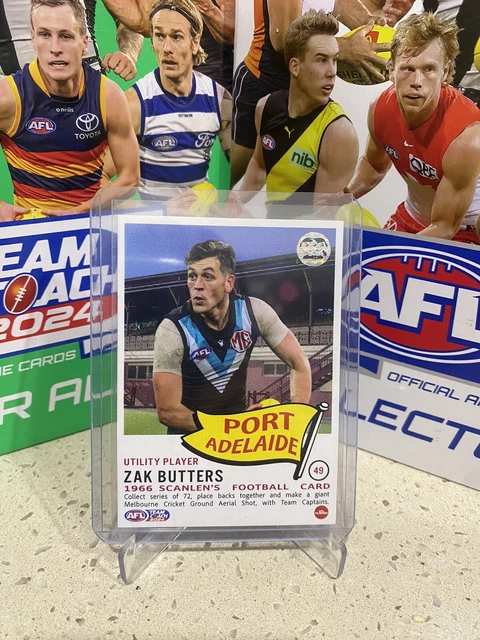 2024 AFL TEAMCOACH Scanlens RETRO Card ZAK BUTTERS Port Adelaide # 49 ...
