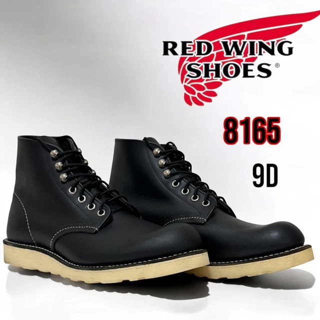 RED WING BOOTS 8165 6-inch round toe US:9D Leather Black 041997d £213. ...
