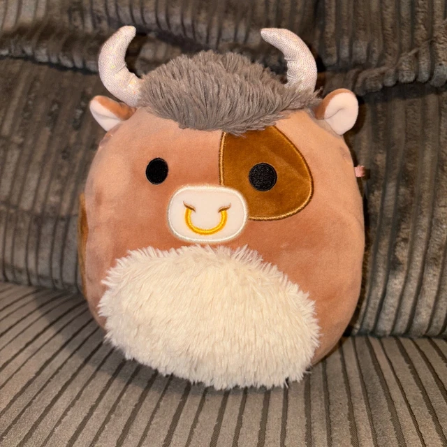 SQUISHMALLOWS SHEP HIGHLAND Cow Coo Bull Brown Soft Plush Toy 7.5 ...