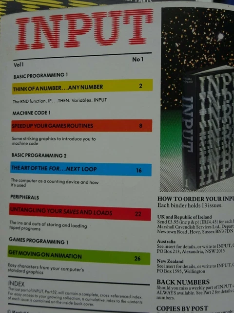 INPUT COMPUTER MAGAZINE First 3 Issues 1984 - ZX Spectrum / Commodore ...