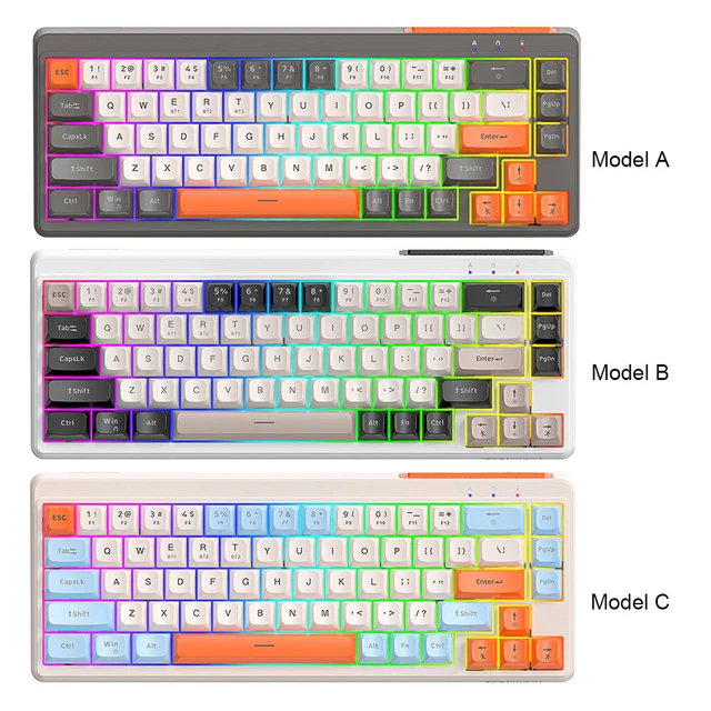 WIRELESS GAMING KEYBOARD Tri-Mode BT5.0/2.4GHz/USB-C for Windows Laptop PC Gamer $36.07 ...