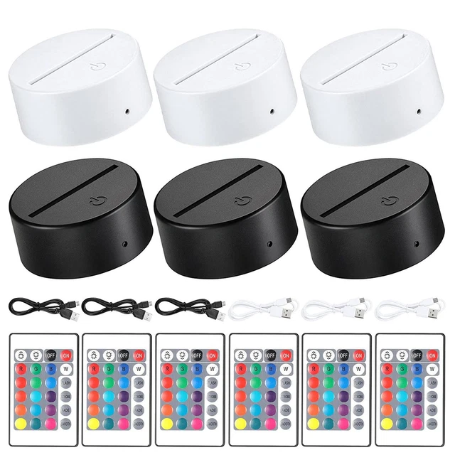 3D NIGHT LED Light Lamp Base 16 Colors LED Light Display Base with ...