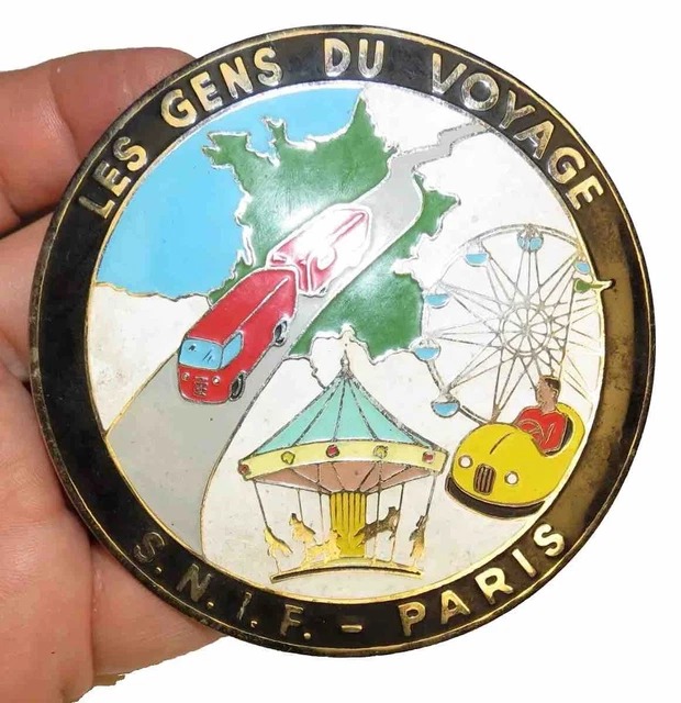 RARE BADGE PLAQUE de Calandre Ancienne - Les Gens du Voyage SNIF Paris ...