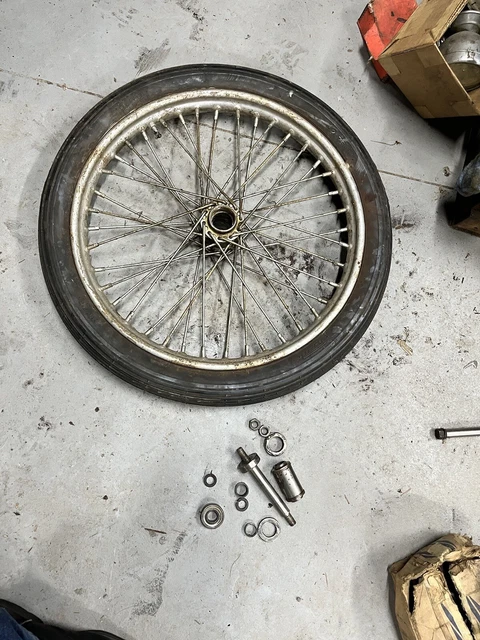 HARLEY KR RACING Wheel 1952 1963 Chopper Bobber Spool Hub 19 Inch 40 ...