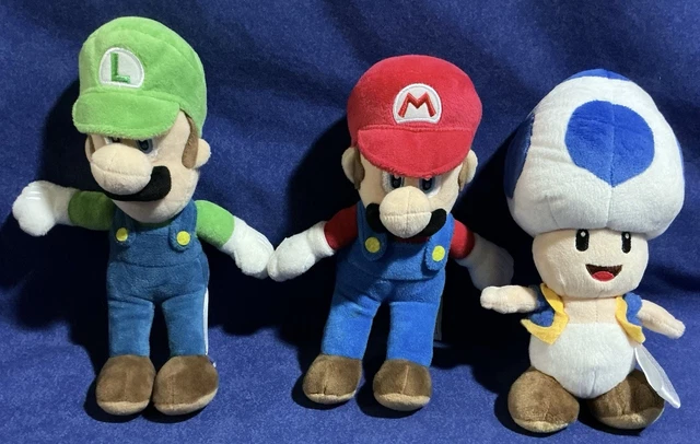 OFFICIAL NINTENDO SUPER Mario Bros Wii Luigi Blue Toad Plush Beanie ...
