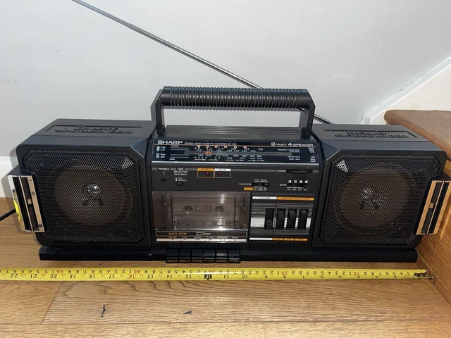 VINTAGE SHARP GF-330E Boombox Ghettoblaster Retro Cassette Player Radio Working £39.95 - PicClick UK