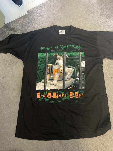 VINTAGE AARDMAN ANIMATIONS 1989 Wallace & Gromit Pomo T Shirt Gromit ...