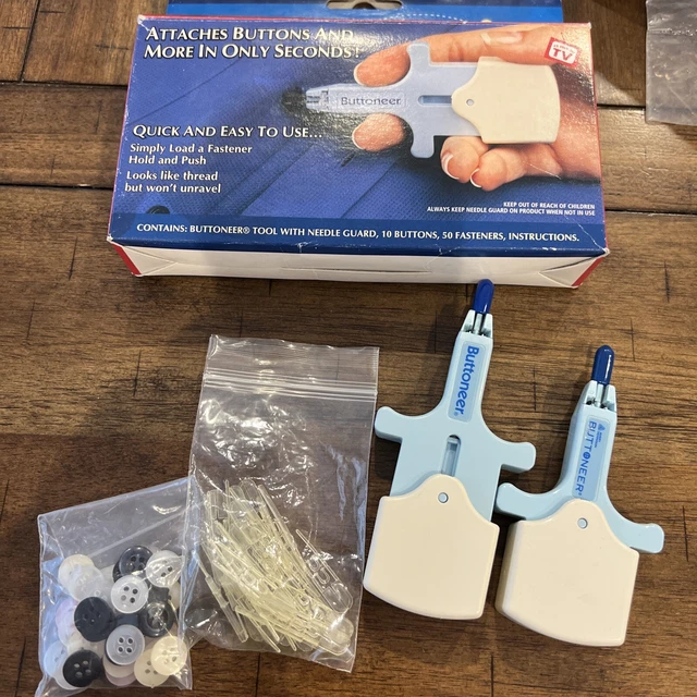 F ORIGINAL BUTTONEER Fastening System Attaches & Fixes Buttons Quickly ...
