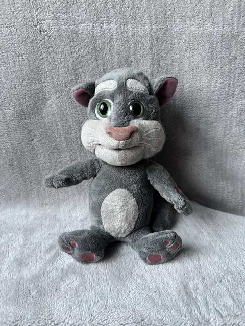 DRAGON-I TALKING TOM Cat Repeats Voice Sounds Soft Grey Plush Toy 10 ...