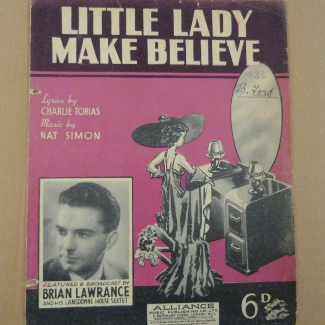 SONG SHEET LITTLE LADY MAKE BELIEVE Brian Lawrance 1936 £7.00 - PicClick UK