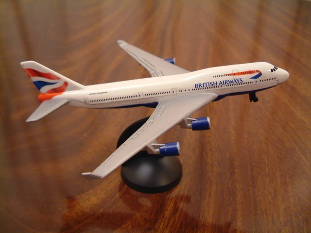 BRITISH AIRWAYS BOEING 747-400 DIECAST METAL MODEL BA Jumbo Jet Toy ...